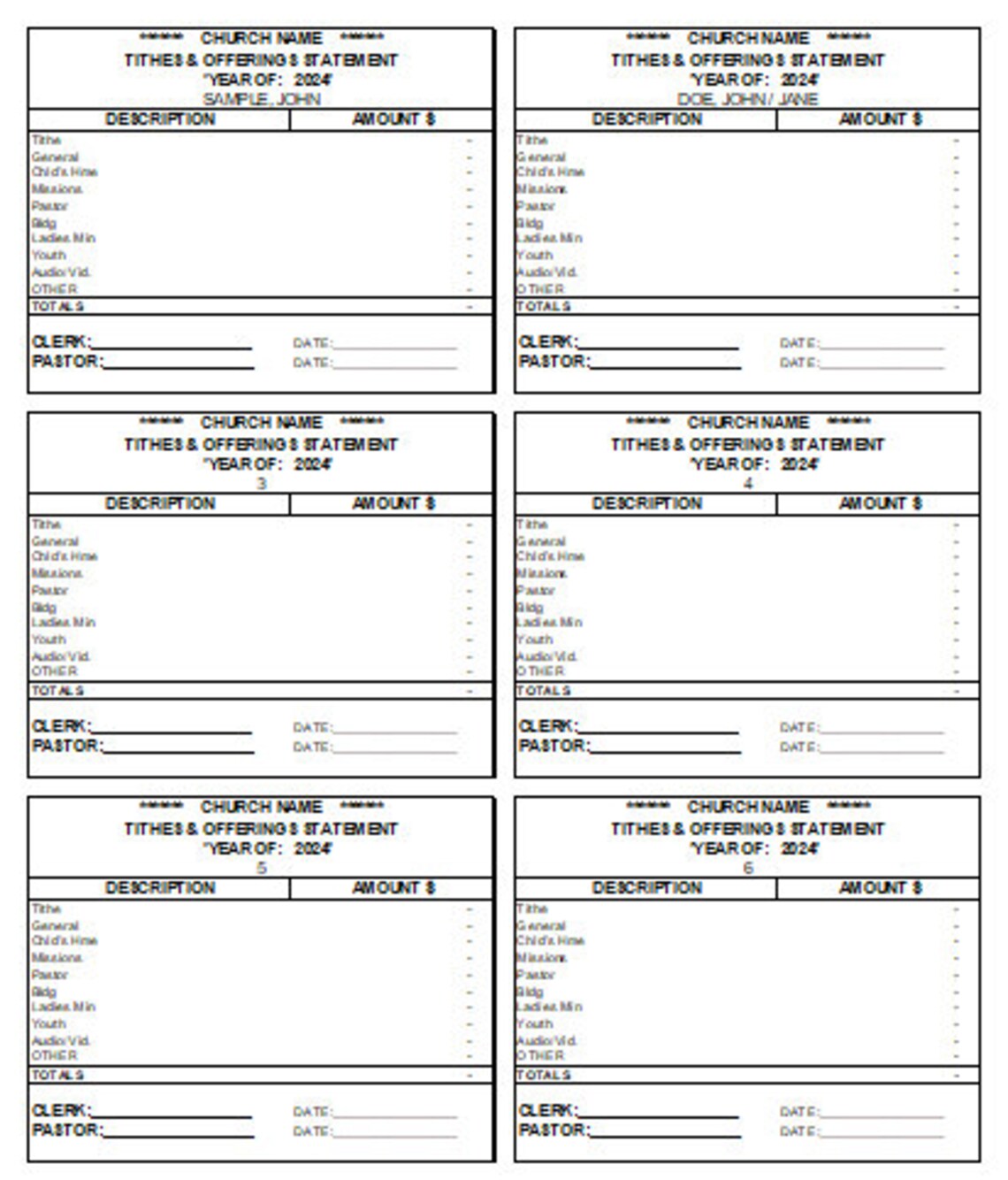 Tithe Spreadsheet. ** PREVIEW VERSION ** SIMPLE, Tithe Donations ...