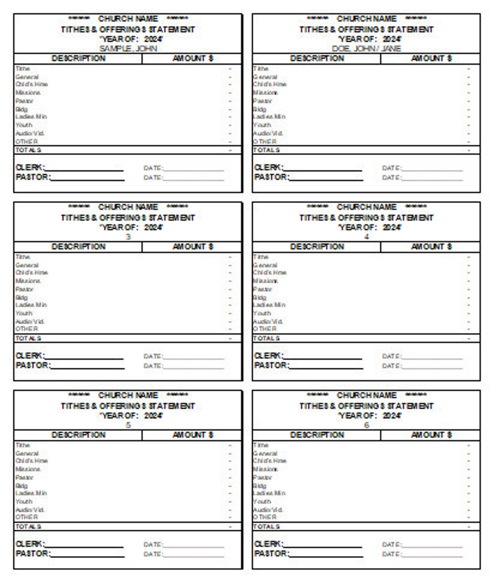 Tithe Spreadsheet. ** PREVIEW VERSION ** SIMPLE, Tithe Donations ...