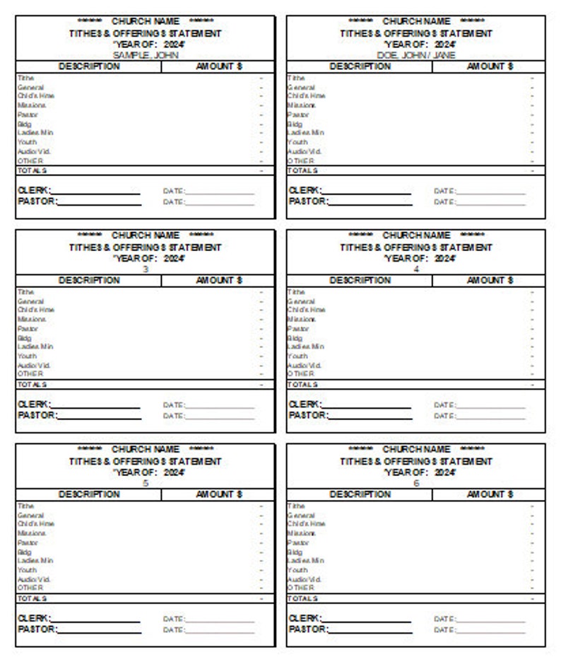 Tithe Spreadsheet. ** PREVIEW VERSION ** SIMPLE, Tithe Donations ...