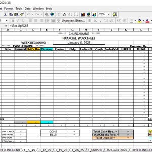 New 2025 Tithe Spreadsheet. SIMPLE, to the Point, Input Tithe Donations ...