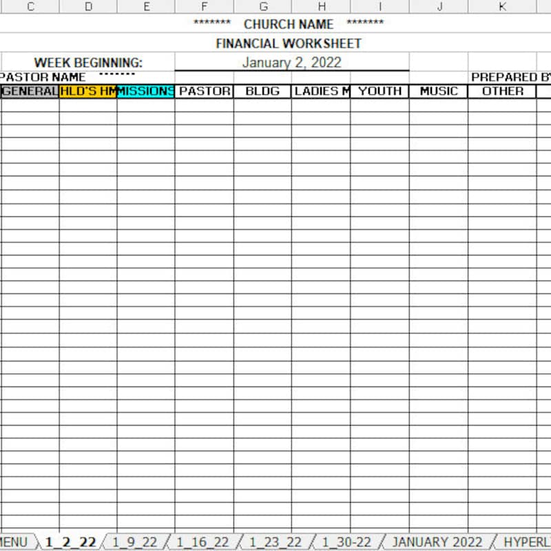 Tithe Spreadsheet - Etsy