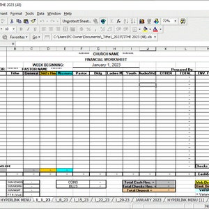 2023 Tithe Spreadsheet. SIMPLE, to the Point, Input Tithe Donations, Offerings, Bills, Year-end ...