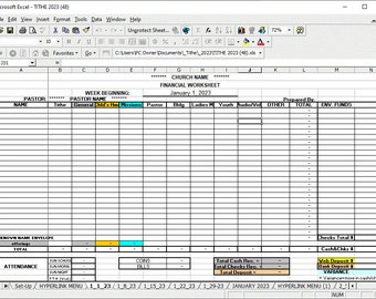 Tithe Spreadsheet. PREVIEW VERSION SIMPLE, Tithe Donations, Offerings ...