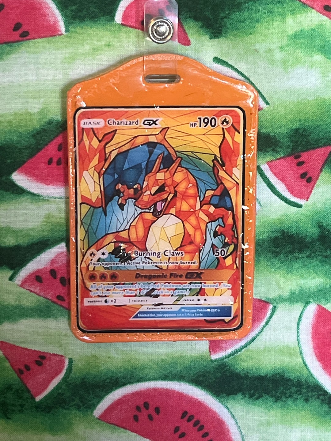 Charizard Badge Holder With Retractable Clip Work School Identification ...