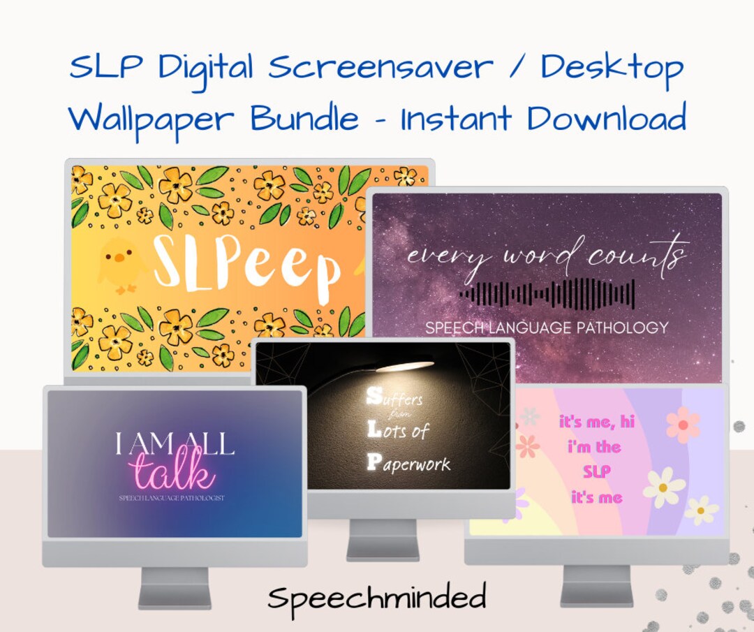SLP Speech Language Pathologist Digital Screensaver - Desktop Wallpaper Bundle - Instant ...