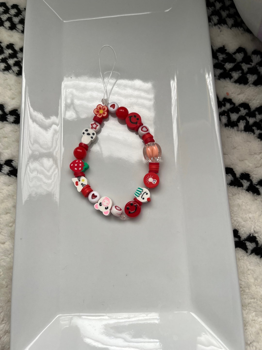 Beaded Phone Charm / Keychain - Etsy