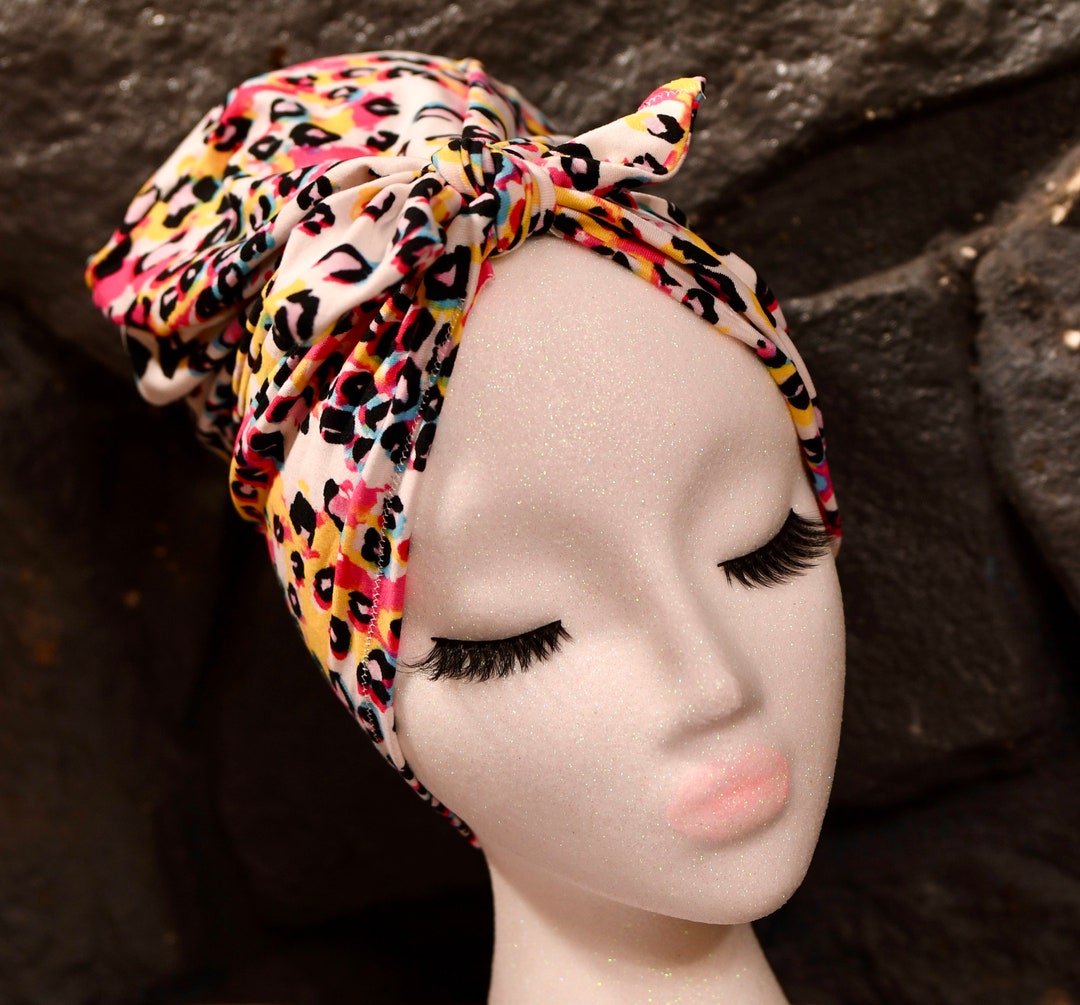 Lorianne's Leopard Print Riveter Style High Bun or Low Bun Scrub Cap ...