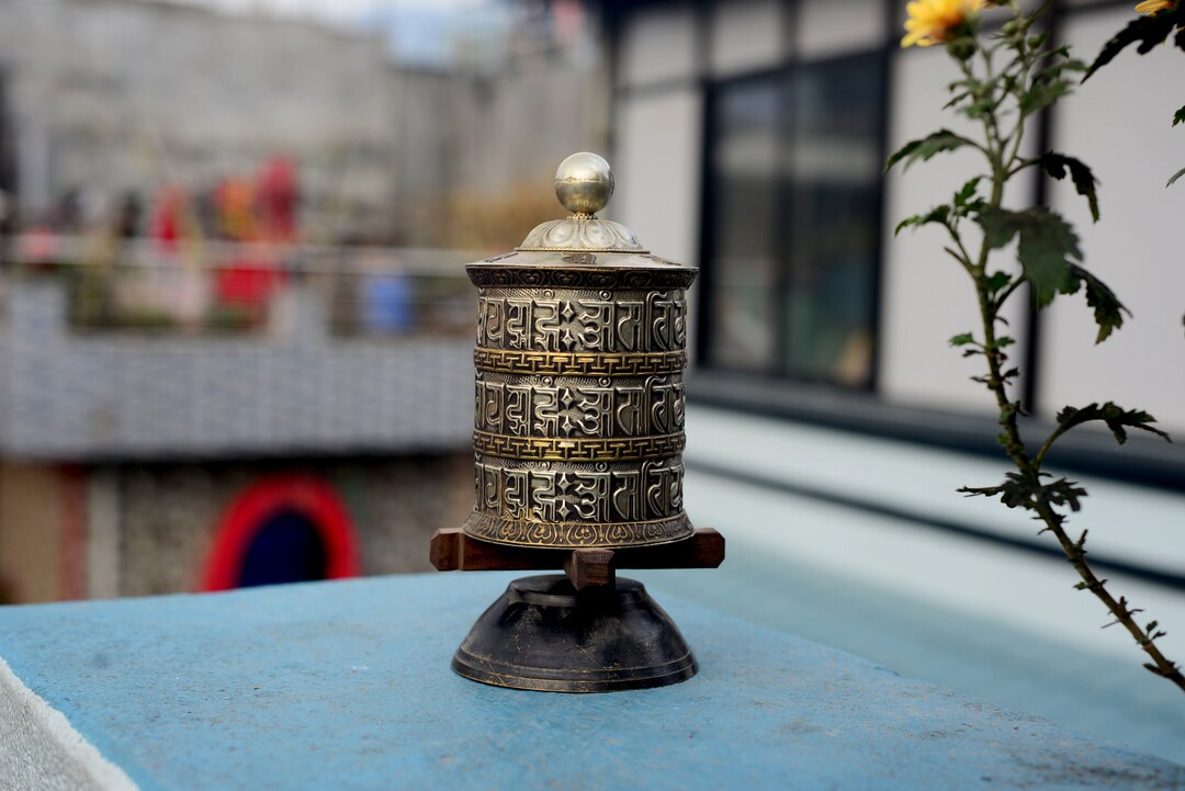7 Inches Black Mani Prayer Wheel singleprayer - Etsy