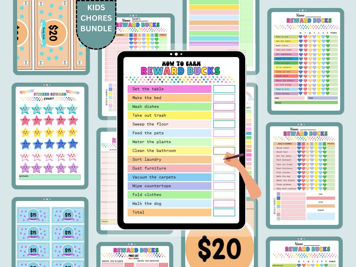 Editable Kids Reward Chart Reward Chart for Kids Printable - Etsy Canada