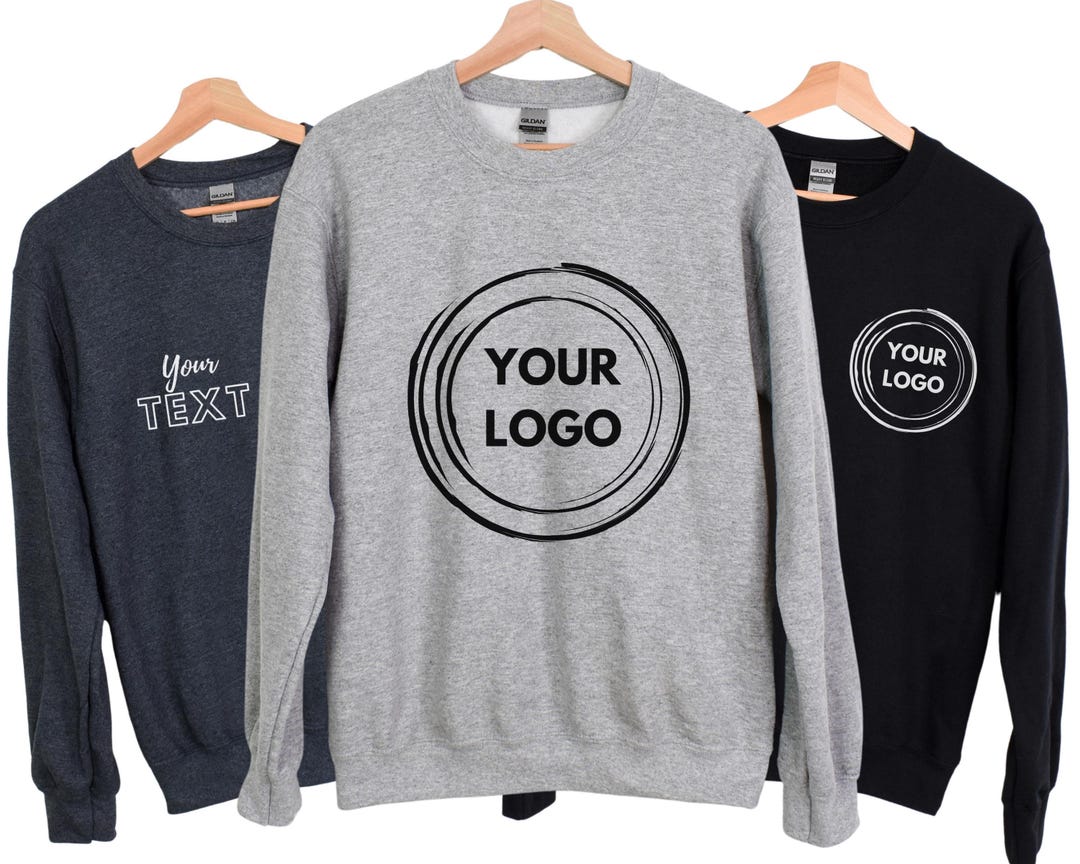 Business Logo Sweatshirt, Custom Text Sweater, Team Logo Hoodie, Brand ...