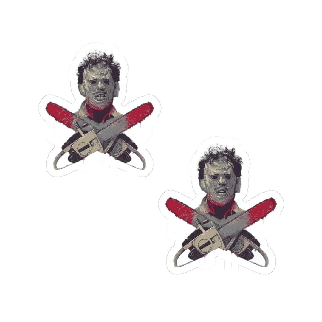 Leatherface Chainsaw Crossed, Two Pack Kiss-cut Sticker | Horror Movie ...