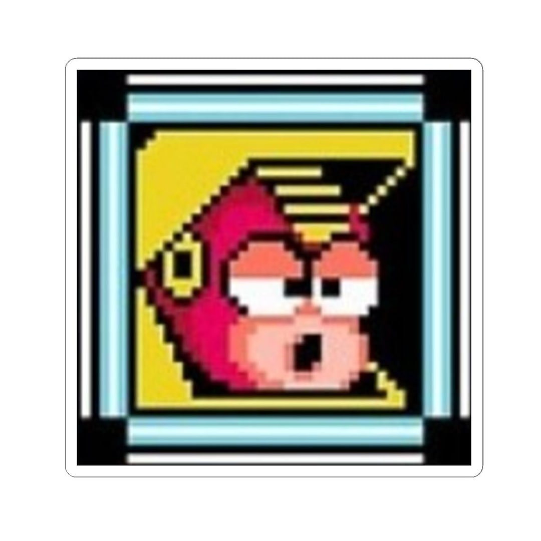 Mega Man Heat Man NES Kiss-cut Stickers | Square Arcade Face Sticker - Etsy