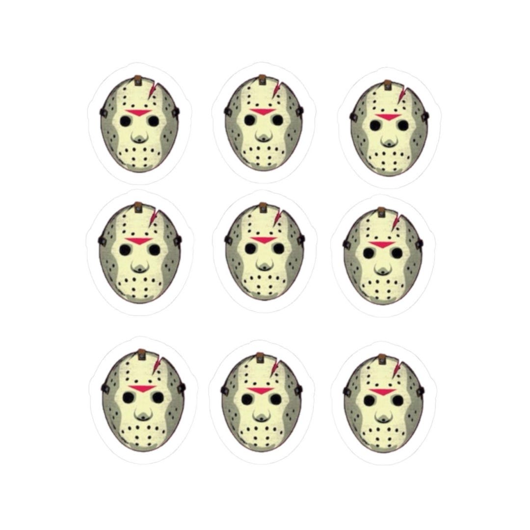 Jason Friday the 13th Mask Stickers, Kiss-cut Nine Pack | Horror ...