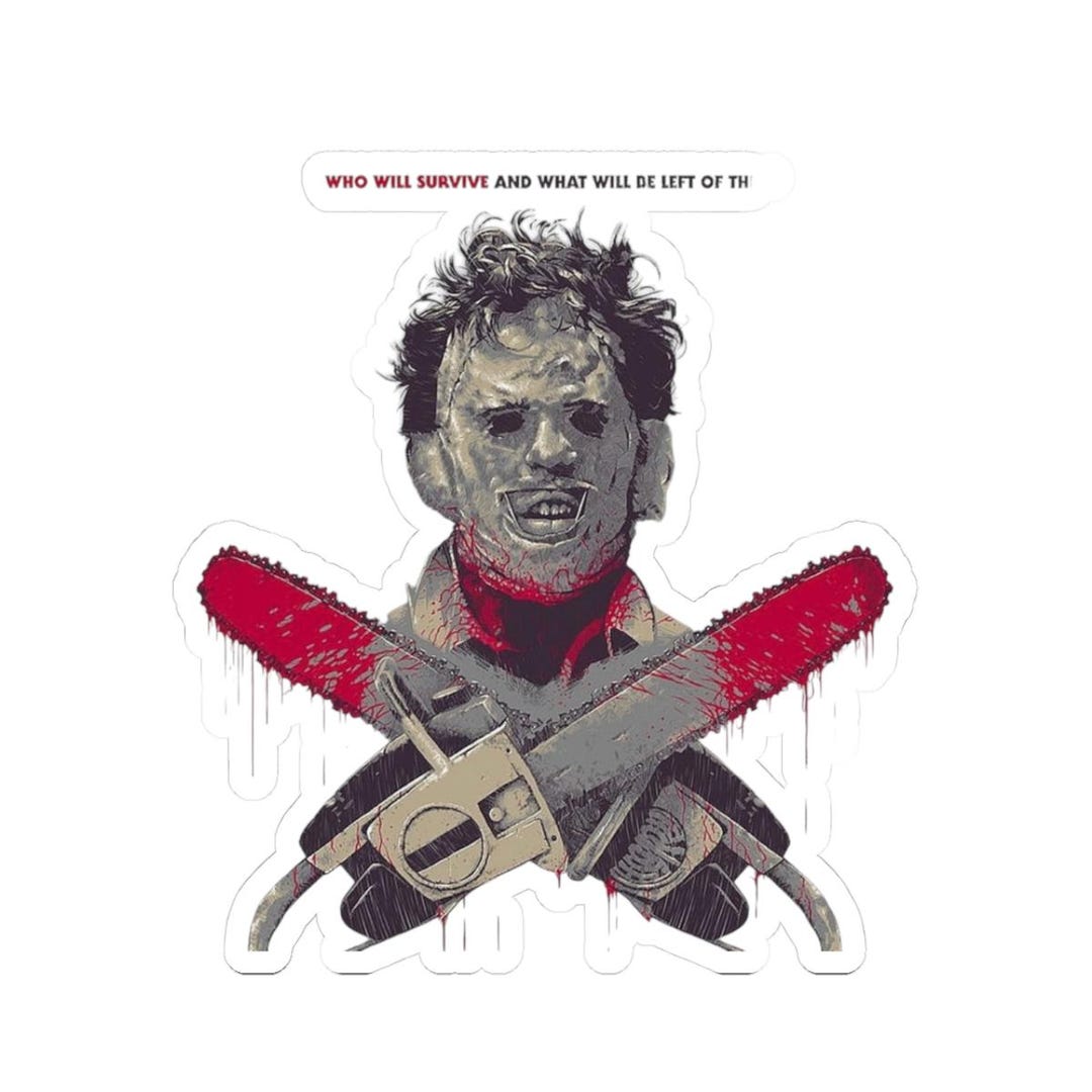Leatherface Chainsaw Crossed, Kiss-cut Sticker | Horror Movie Decal - Etsy