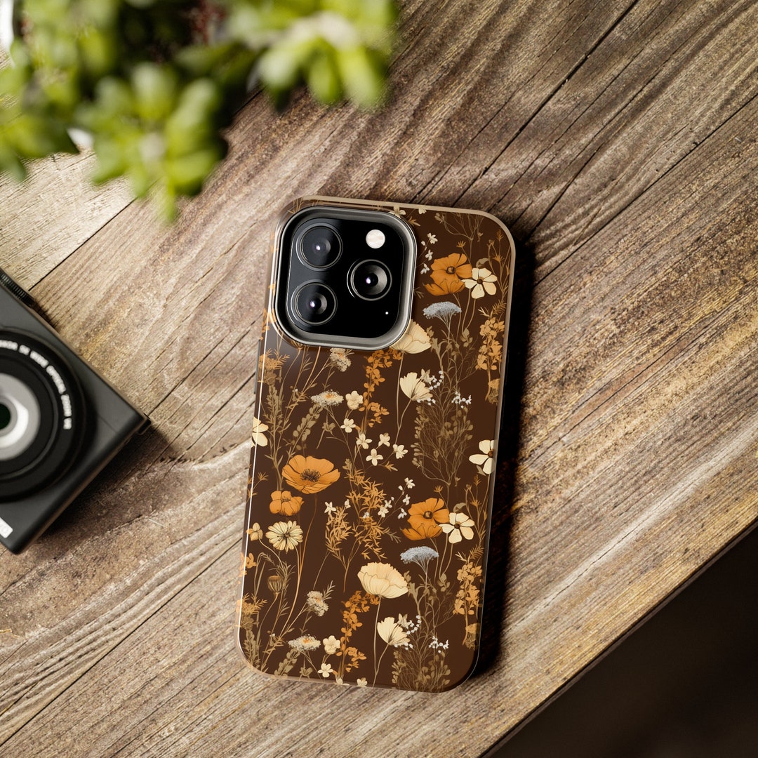 Wildflower iPhone Case (brown), Flower iPhone Case, Fall iPhone Case - Etsy
