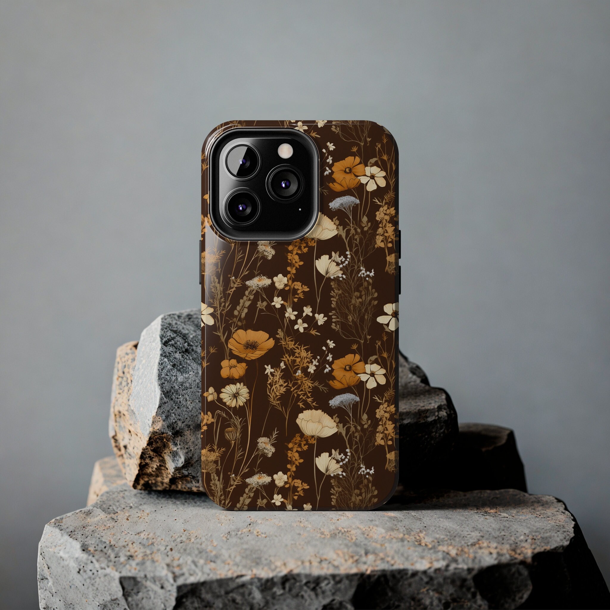 Wildflower iPhone Case (brown), Flower iPhone Case, Fall iPhone Case - Etsy
