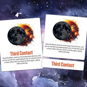 SOLAR ECLIPSE Flash Cards, Sun, Moon, Earth, Solar System, Space ...