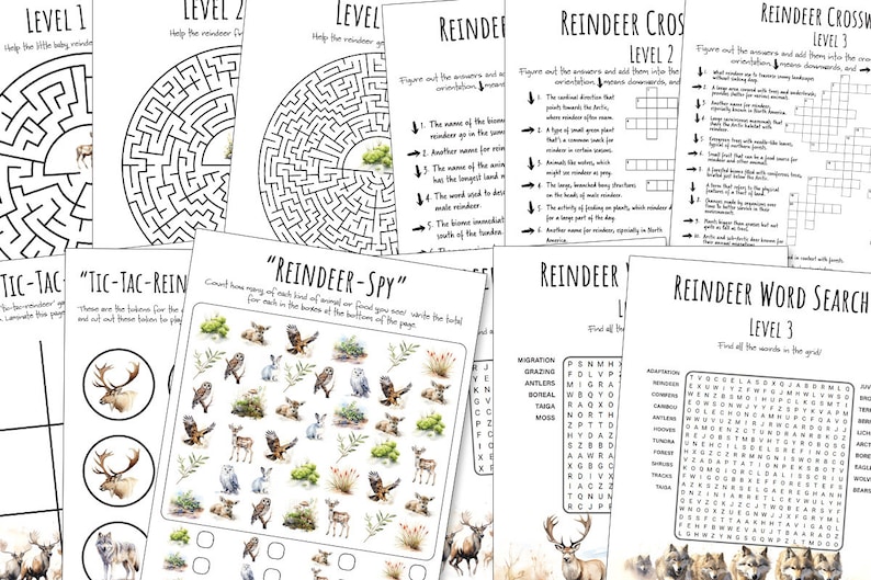 REINDEER Caribou Nature Unit Study, Printables, Lifecycle, Migration ...