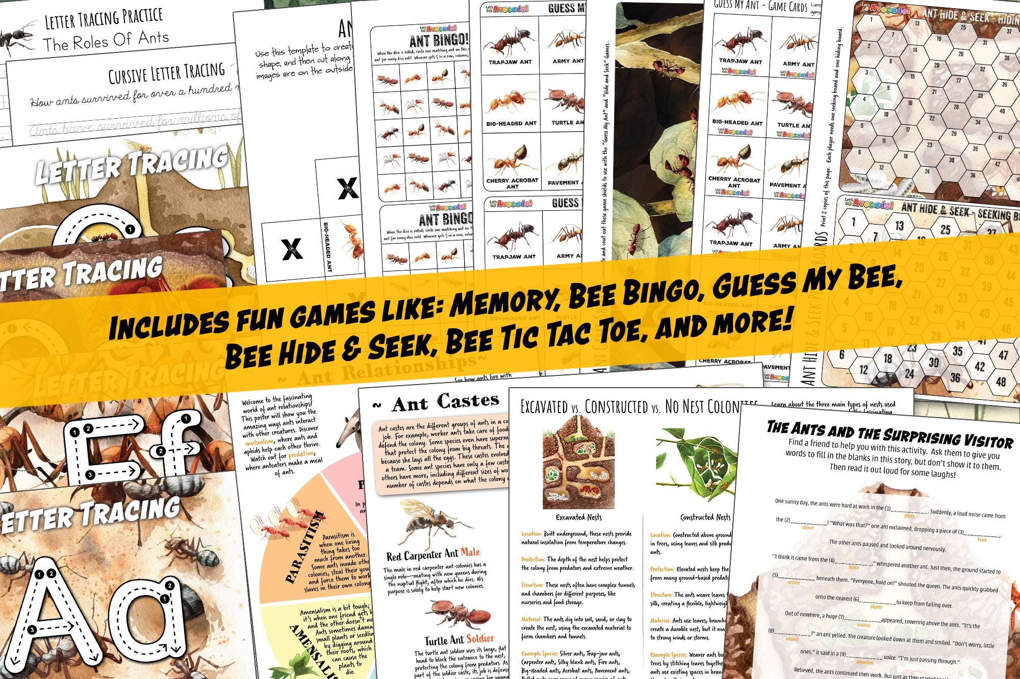 ANTS NATURE Study Unit, UPDATED, Huge Printables Collection, Lifecycle ...