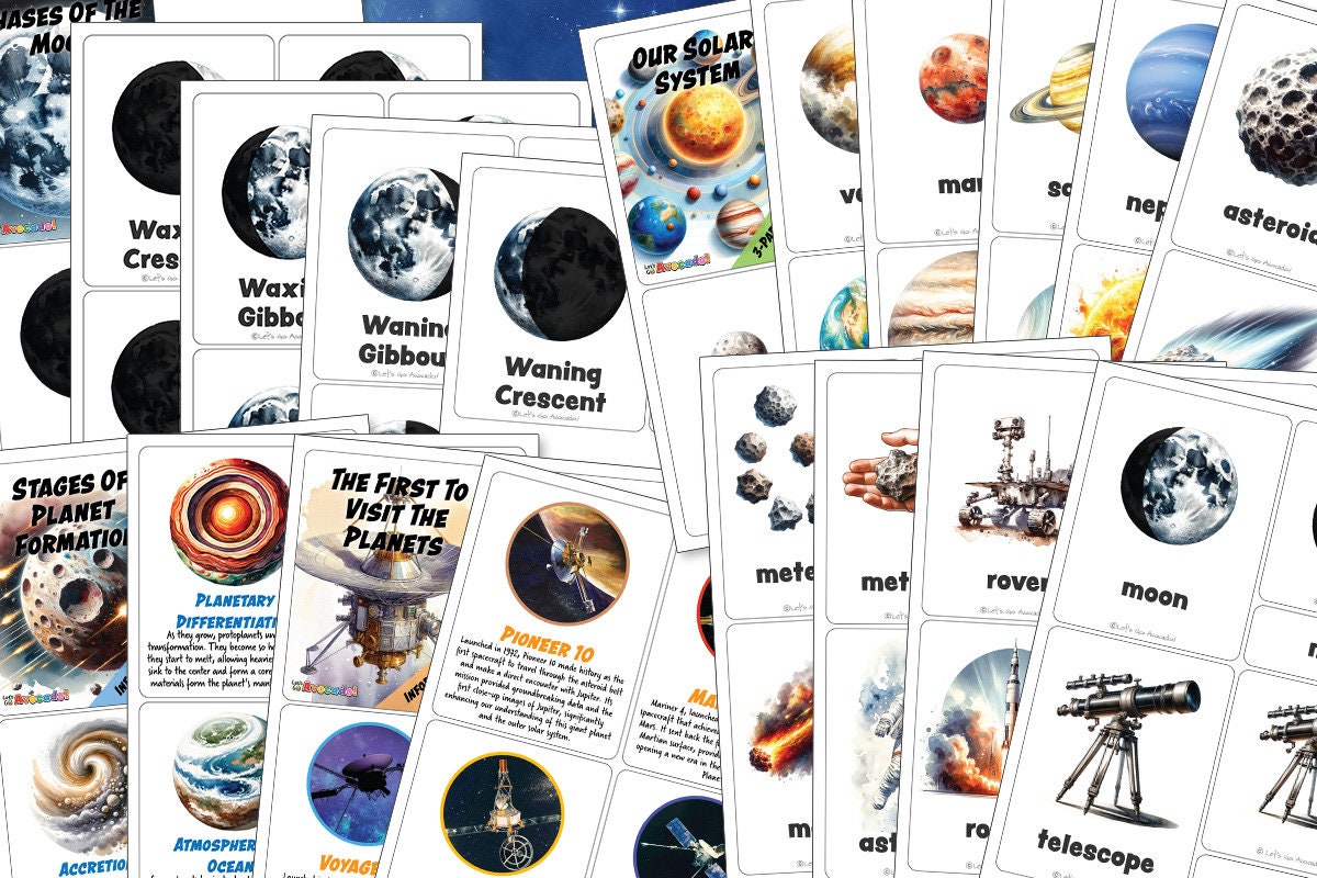 SPACE PLANETS, Solar System Unit Study, HUGE Printables Set, Sun ...