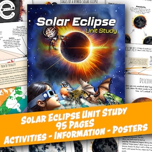 SOLAR ECLIPSE Unit Study, Printables, Eclipse Stages, Posters, Eclipse ...
