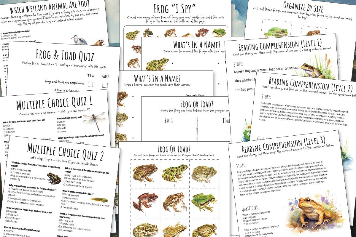 FROG and TOAD Nature Unit, HUGE Printables Collection, Life Cycle ...