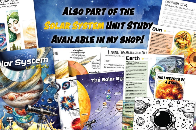PLANETS POSTERS, Solar System Posters, Sun & Planet Anatomy, Star ...