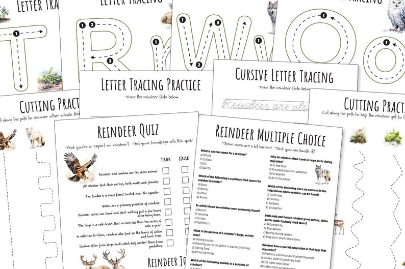 REINDEER Caribou Nature Unit Study, Printables, Lifecycle, Migration ...