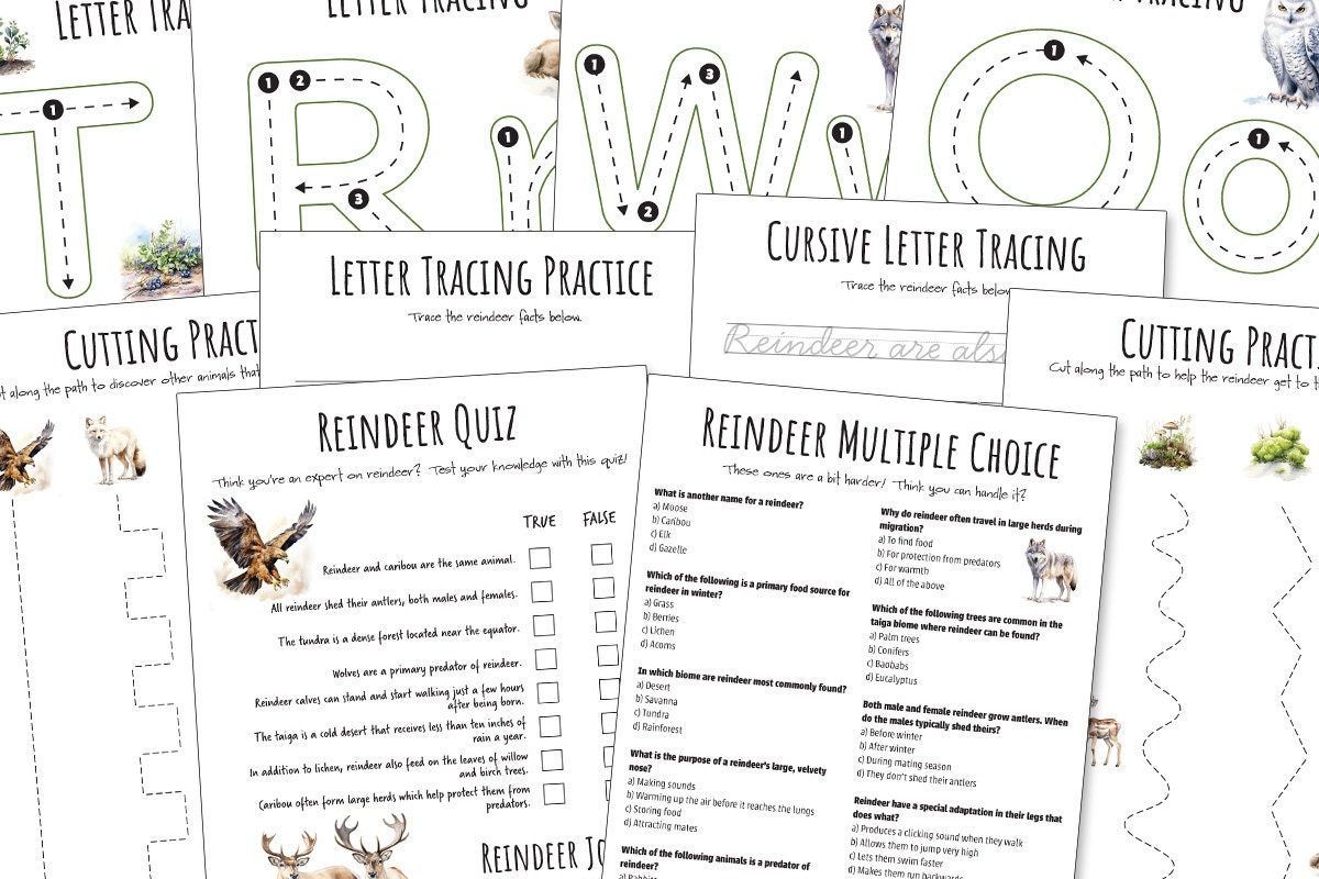 REINDEER Caribou Nature Unit Study, Printables, Lifecycle, Migration ...