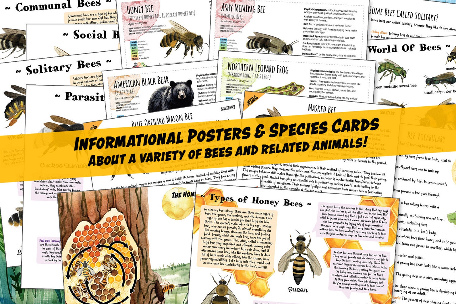 BEES NATURE STUDY Unit, Huge Printables Collection, Life Cycle, Anatomy ...