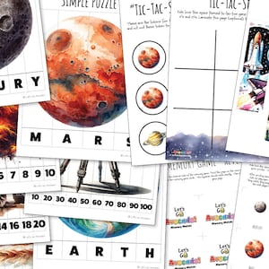 SPACE - PLANETS, Solar System Unit Study, HUGE Printables Set, Sun ...