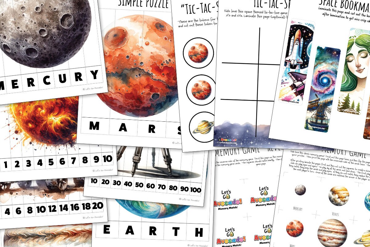 SPACE PLANETS, Solar System Unit Study, HUGE Printables Set, Sun ...