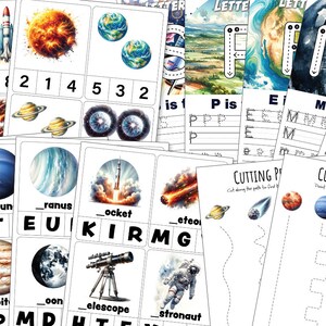 SPACE - PLANETS, Solar System Unit Study, HUGE Printables Set, Sun ...