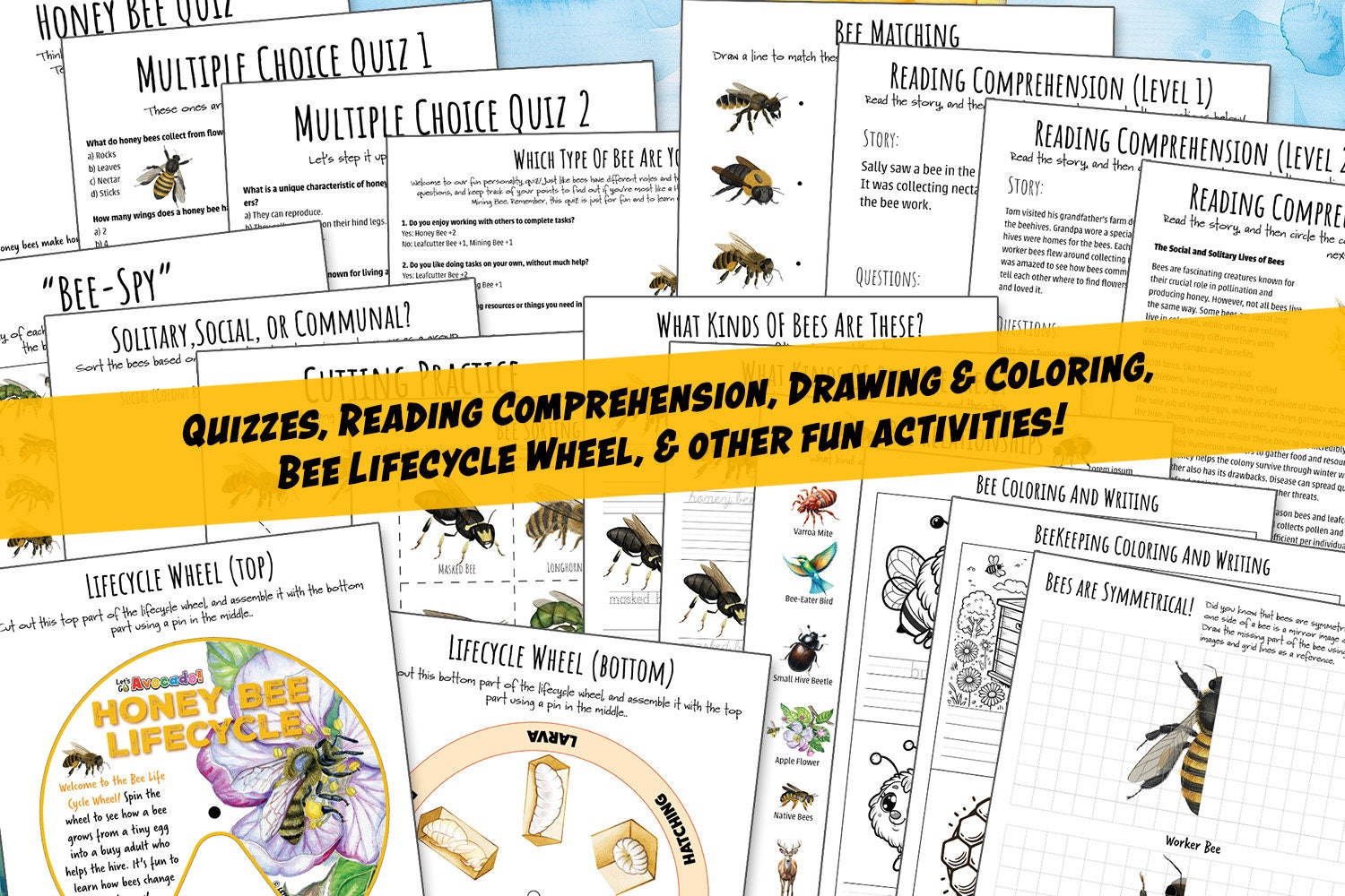 BEES NATURE STUDY Unit, Huge Printables Collection, Life Cycle, Anatomy ...