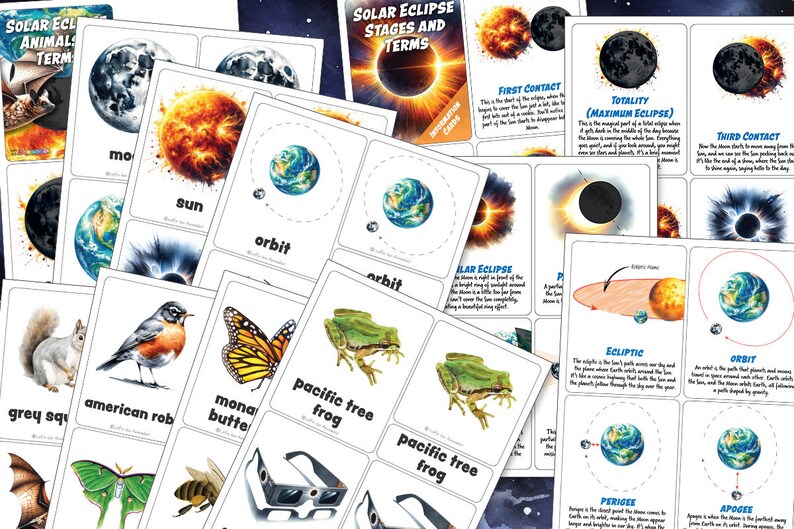 SOLAR ECLIPSE Unit Study, Printables, Eclipse Stages, Posters, Eclipse ...