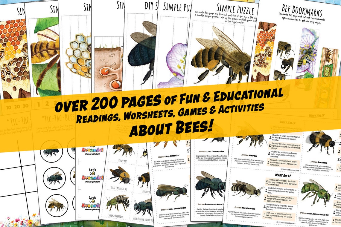 BEES NATURE STUDY Unit, Huge Printables Collection, Life Cycle, Anatomy ...