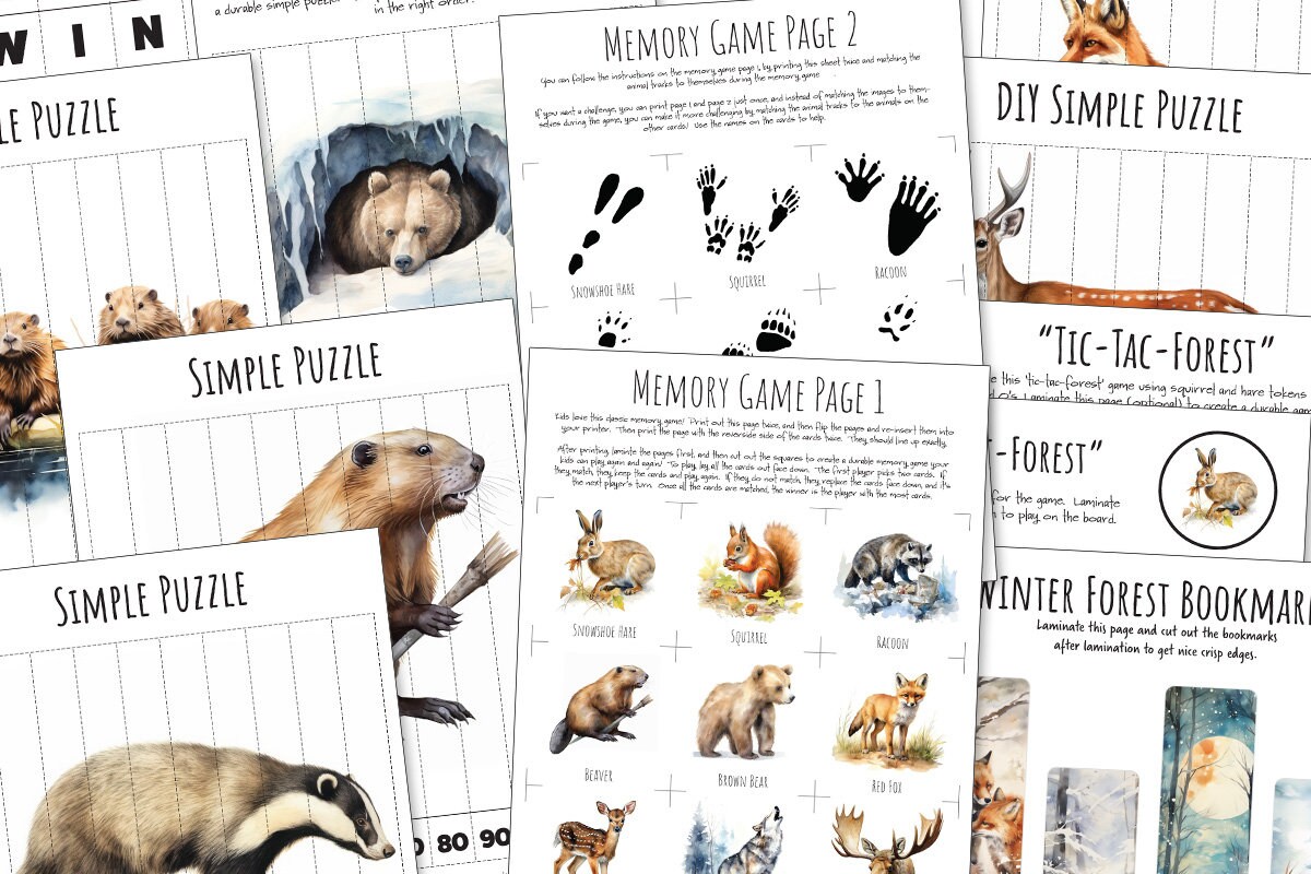 WINTER FOREST Animals Nature Unit, Winter Unit Study, Life Cycles ...