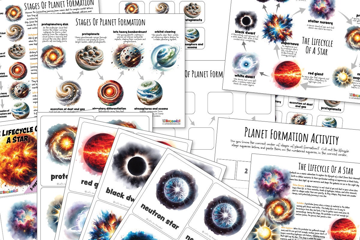 SPACE PLANETS, Solar System Unit Study, HUGE Printables Set, Sun ...