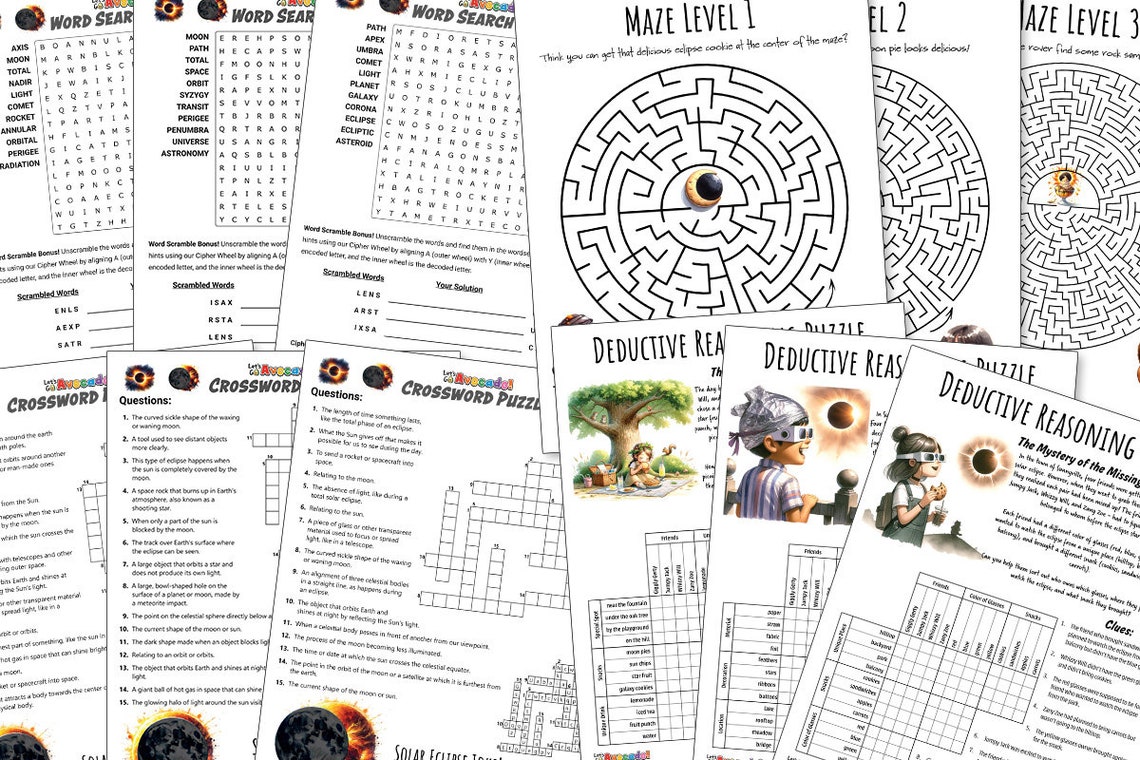 SOLAR ECLIPSE Unit Study, Printables, Eclipse Stages, Posters, Eclipse Animals, Science ...