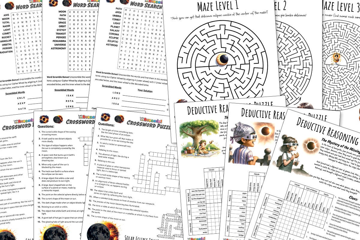 SOLAR ECLIPSE Unit Study, Printables, Eclipse Stages, Posters, Eclipse ...