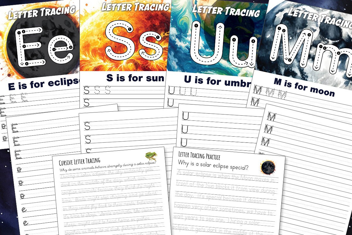 SOLAR ECLIPSE Unit Study, Printables, Eclipse Stages, Posters, Eclipse ...