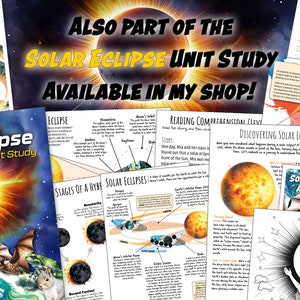 SOLAR ECLIPSE Worksheets 8 Pages, Eclipse Anatomy, Solar Vs Lunar ...