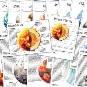 SPACE - PLANETS, Solar System Unit Study, HUGE Printables Set, Sun ...