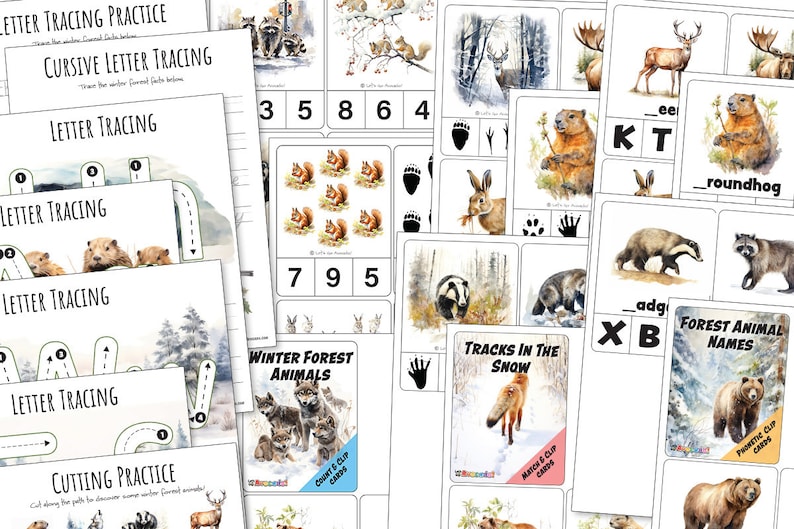 WINTER FOREST Animals Nature Unit, Winter Unit Study, Life Cycles ...