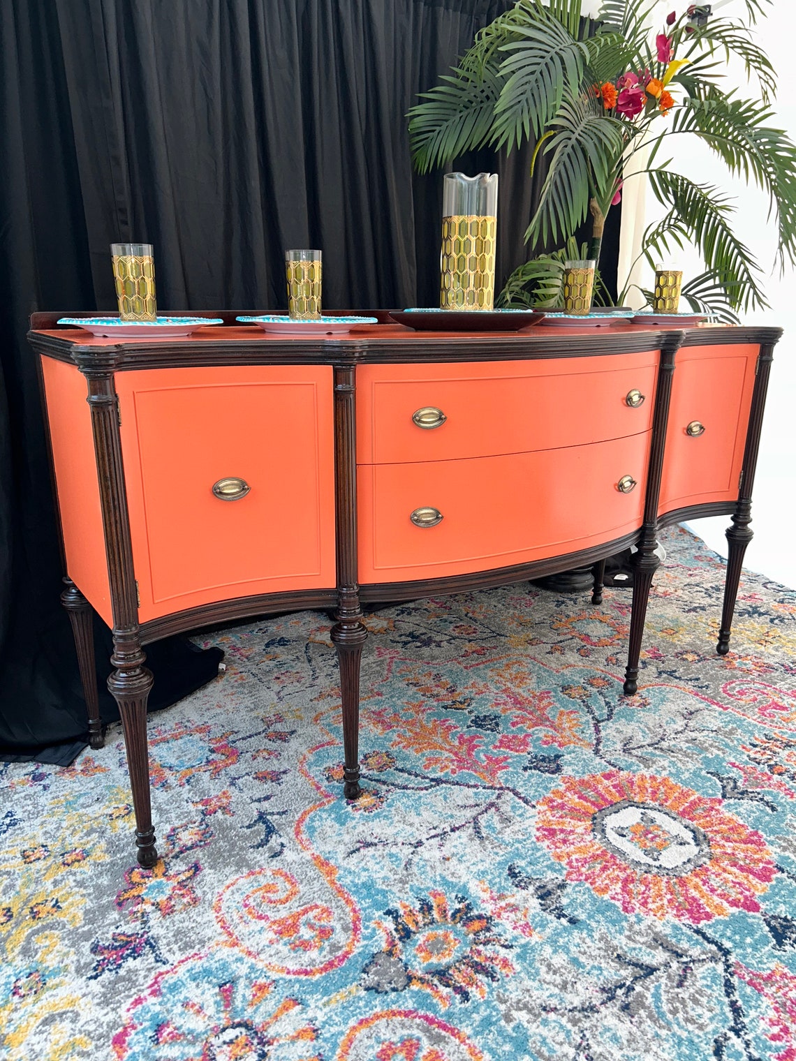 SOLD Antique Buffet Hellam Furniture Orange and Mahogany - Etsy