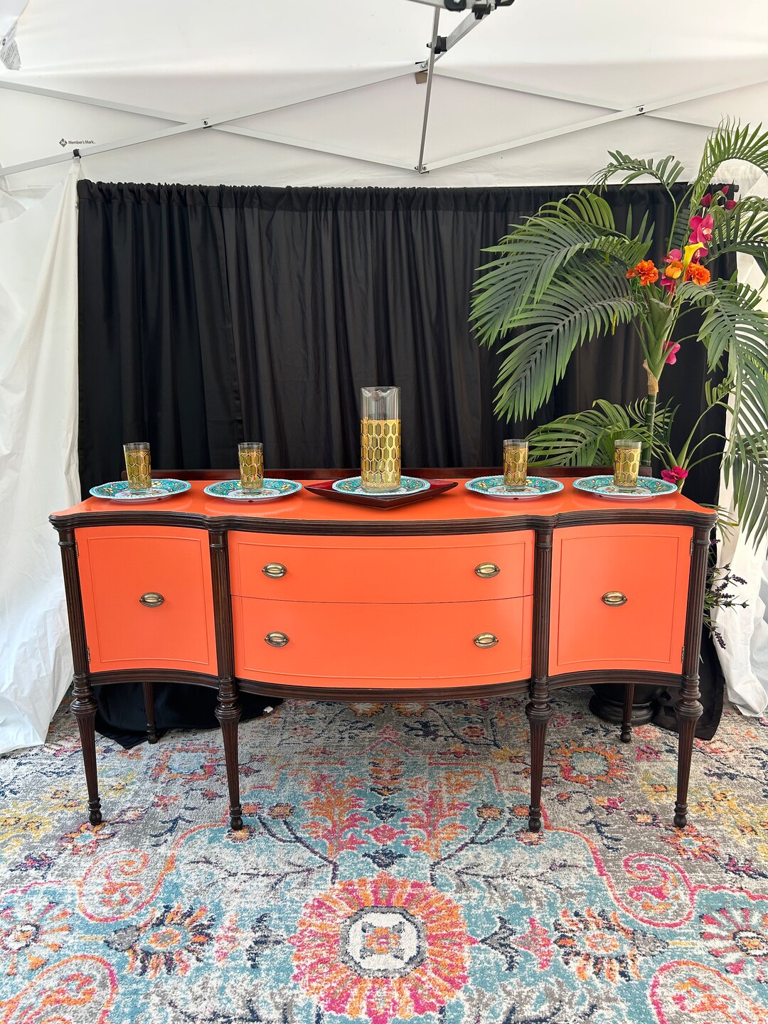 SOLD! Antique Buffet- Hellam Furniture- Orange and Mahogany - Etsy