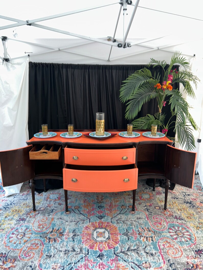 SOLD! Antique Buffet- Hellam Furniture- Orange and Mahogany - Etsy