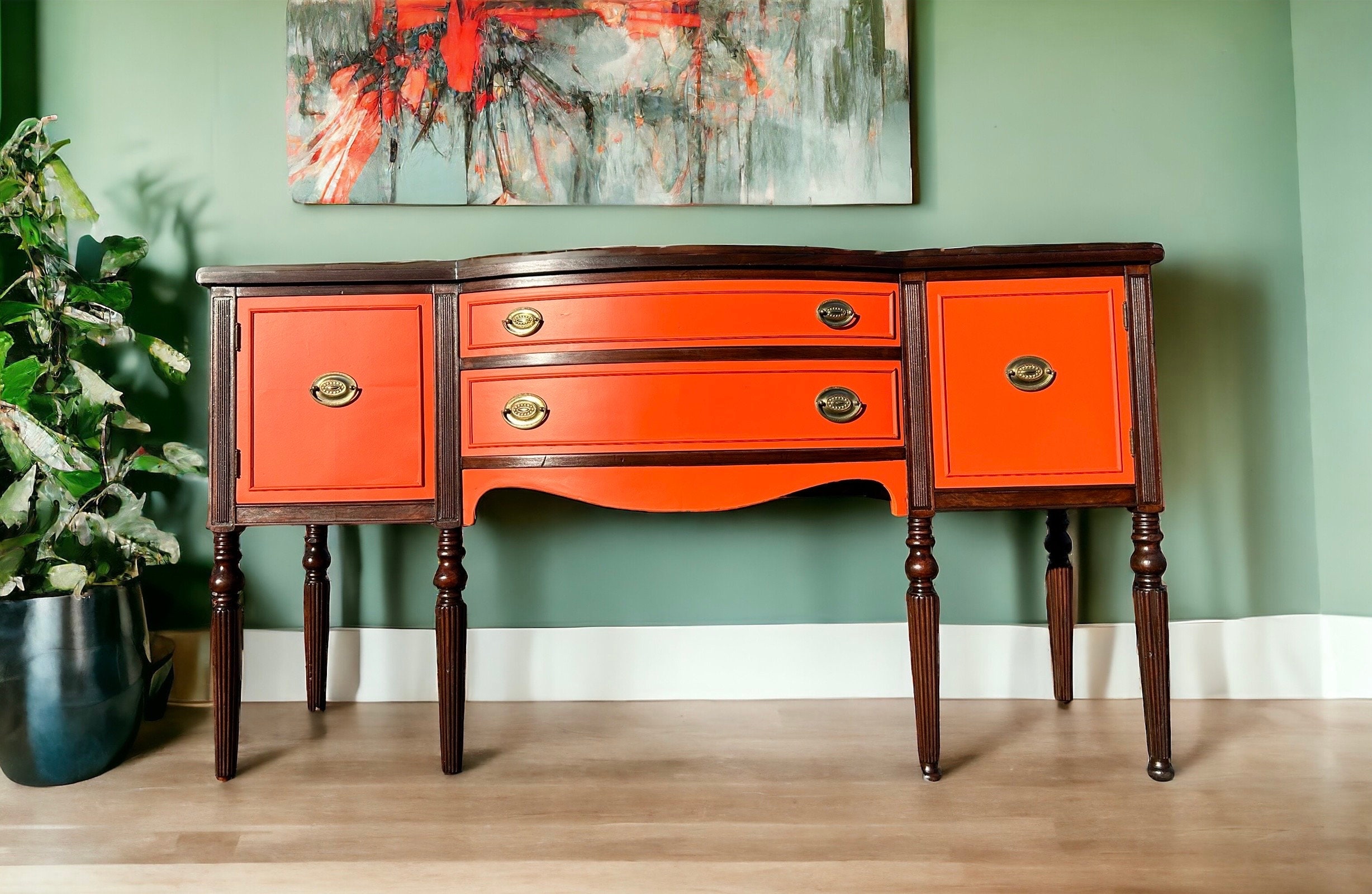 Hepplewhite Style Buffet Traditional Sideboard Credenza - Etsy