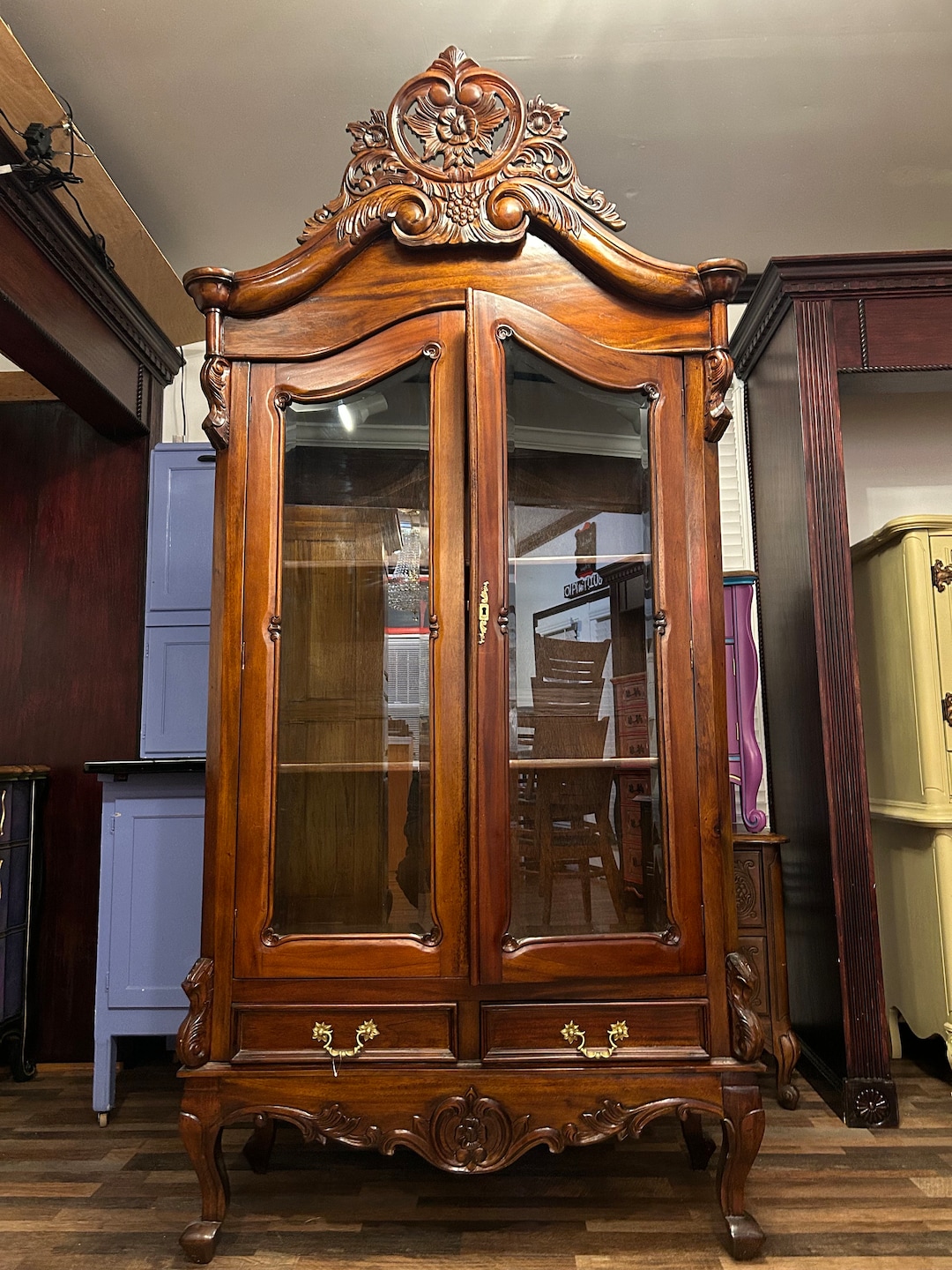 Vintage French China Cabinet - Etsy