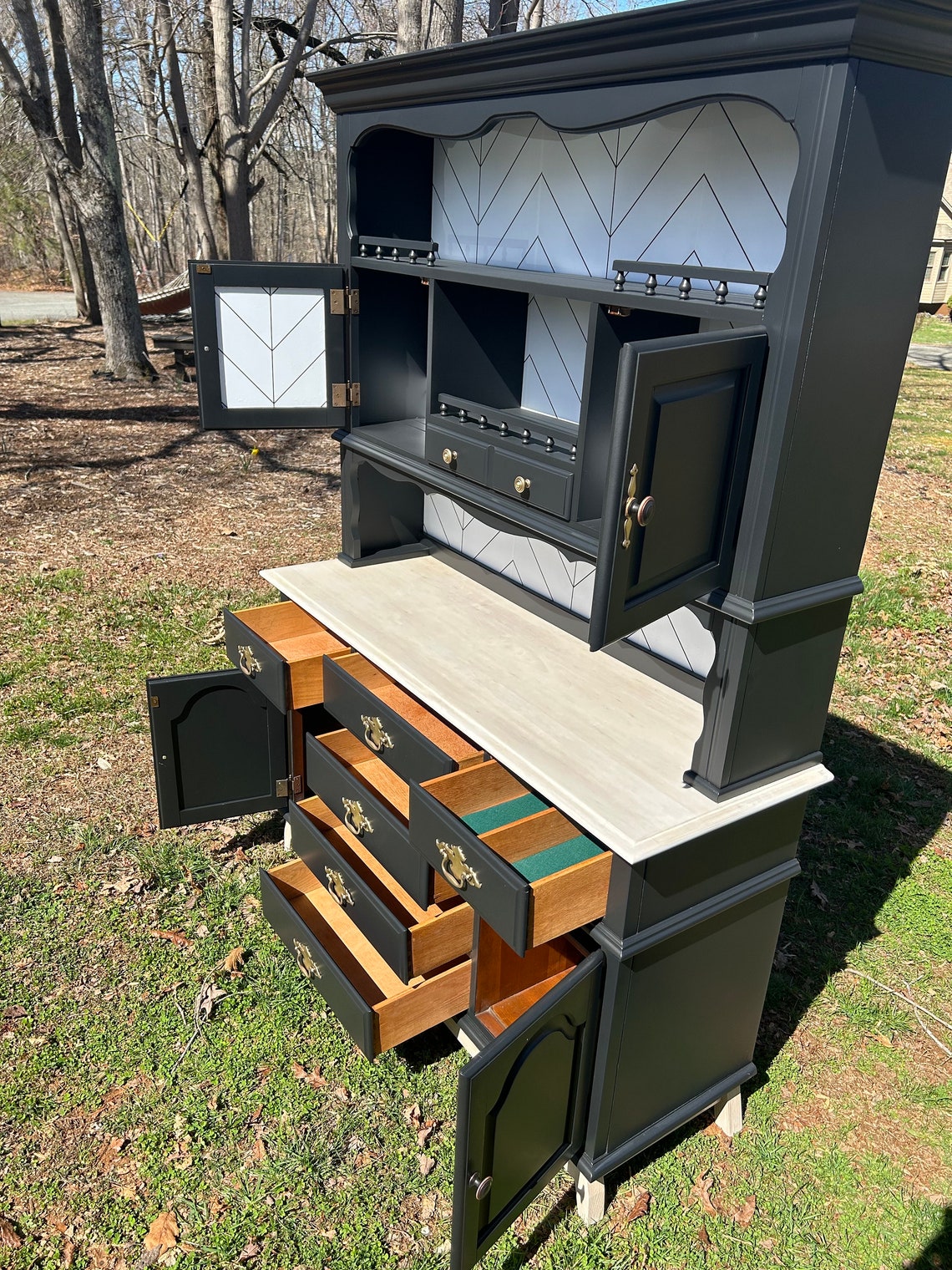 Sold Hutch Cabinet Modern Base - Etsy